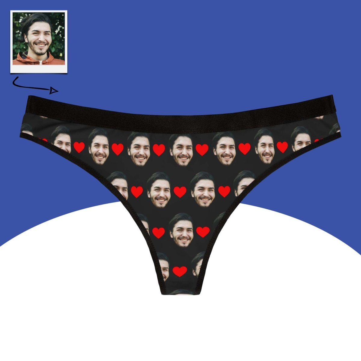 Custom Face Thong With Hearts – Zeek Creative Shop